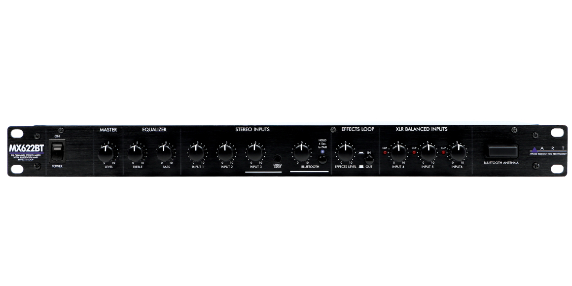 MX622BT 6-Channel Stereo Mixer with EQ & Bluetooth | ART Pro Audio